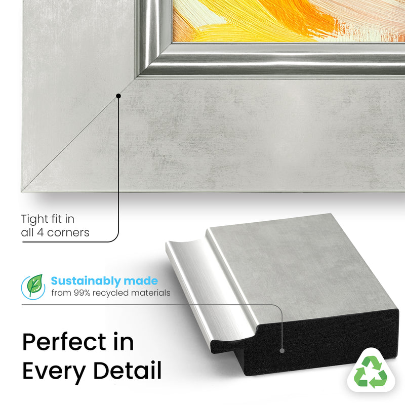 Contemporary Silver Deco Frame | Frame My TV