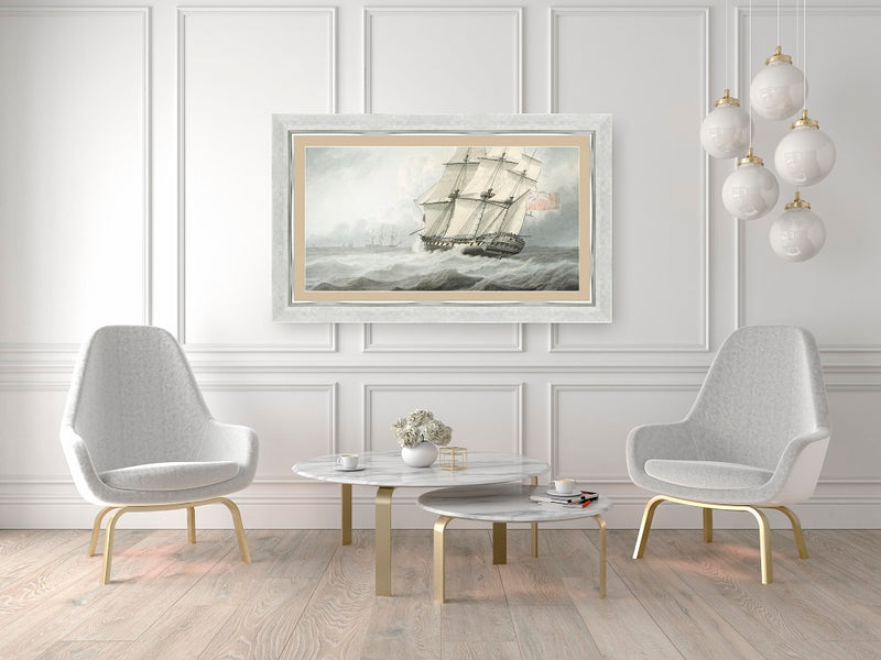 Contemporary Silver Deco Frame | Frame My TV