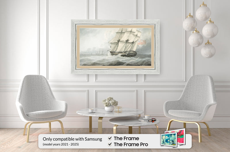 Contemporary Silver Deco Frame | Frame My TV